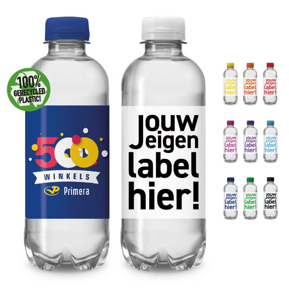 Waterflesjes bedrukken met eigen full colour etiket | Promofit.nl