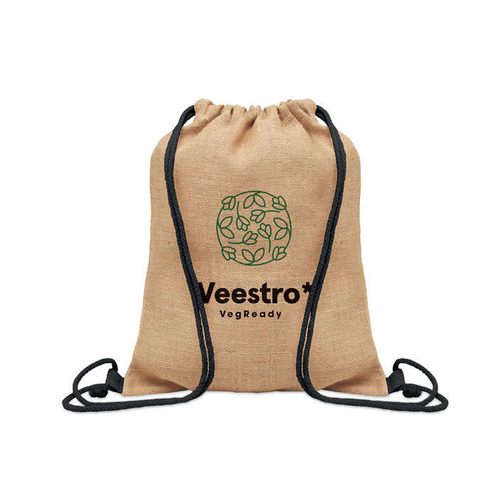 FUKURO Jute rugzakje met koord bedrukken, vanaf 50 stuks | Promofit.nl
